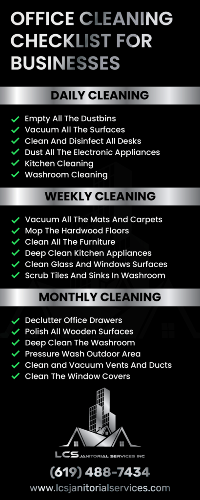 Office Cleaning Checklist For Businesses | LCS Janitorial Services